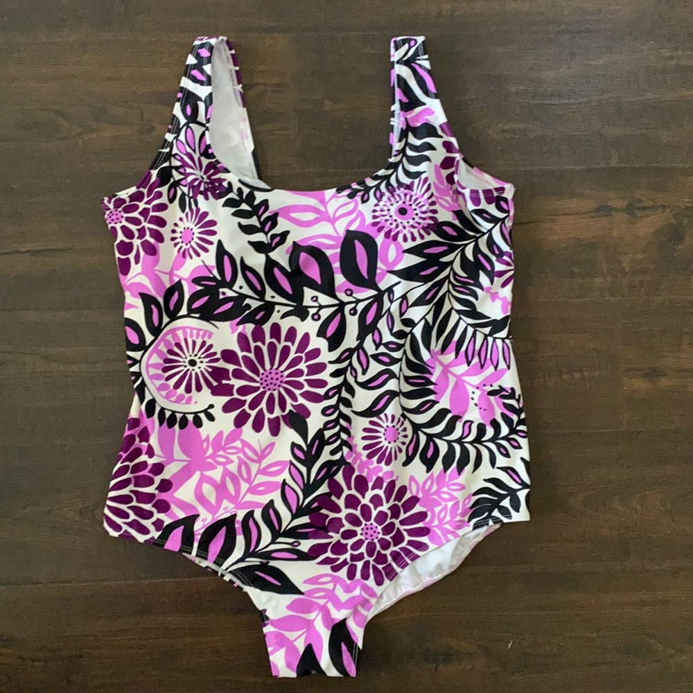 Catalina One Piece Floral Bathing Suit Swim 2x - Gem